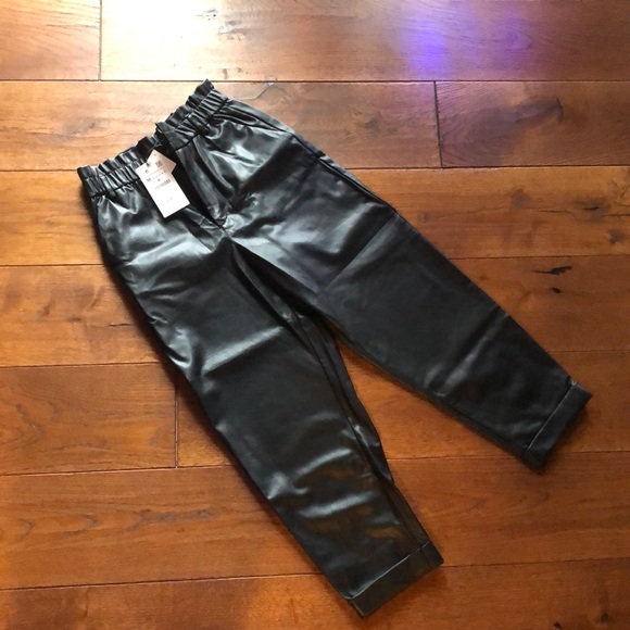 Zara | Pants & Jumpsuits | Pleather Paper Bag Pants | Poshmark